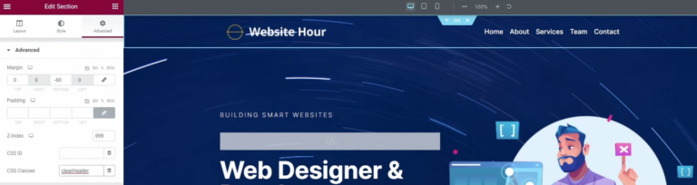 Sticky Transparent Header (Elementor Free) - Create on Web